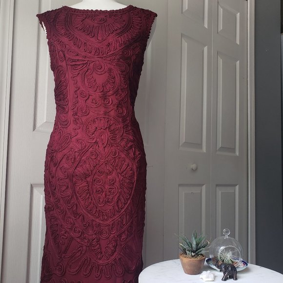 Dresses | Js Collection Burgundy Formal Mermaid Floor Length Dress Size ...